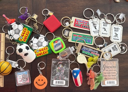 Huge Lot 27 Keychains Miscellaneous Unique Collectable Some Vintage 90 ...