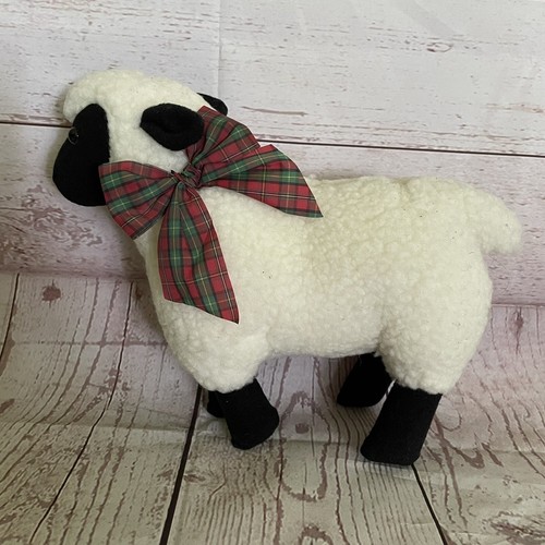 Vintage Applause Highland Sheep Plush Stiff Stuffed Animal Farm Plaid ...
