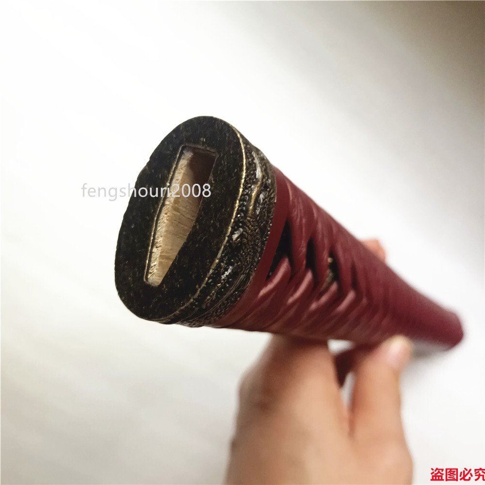 40CM Tsuka Red Leather Ito Alloy Fuchi Kashira Menuki Japanes Sword ...