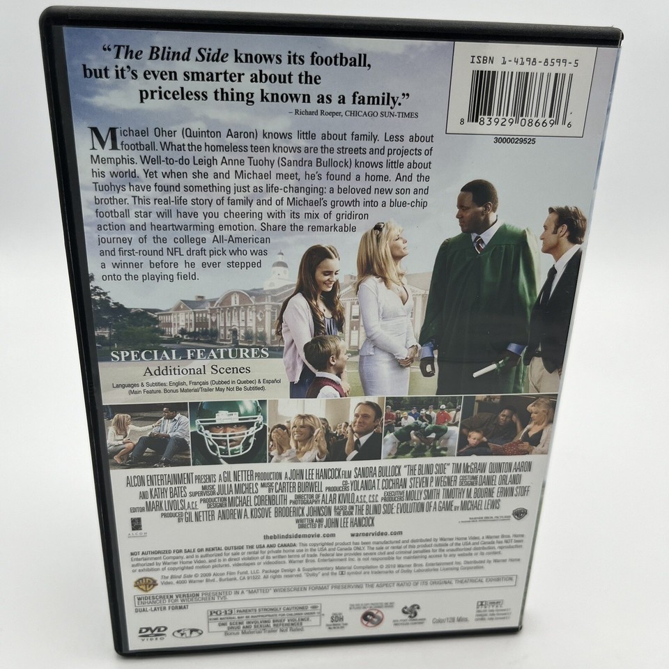 The Blind Side DVD 2009 Sandra Bullock Widescreen Edition Tim MCGraw ...