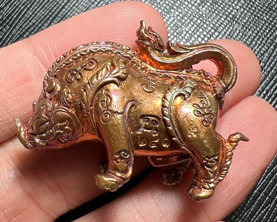 Supreme Luck Boar King Talisman Wealth Abundance Protection Thai Amulet ...