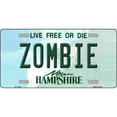 Zombie New Hampshire Novelty Metal Vanity License Plate Tag LP-11156 | eBay