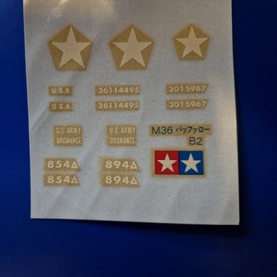 1/35 Tamiya M36 tank destroyer early boxing kit decals | eBay