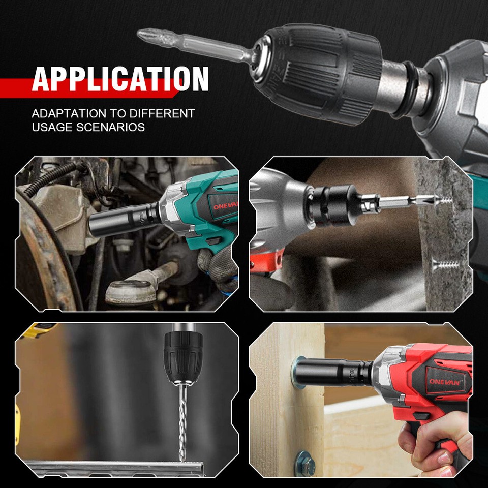 2800Nm Cordless Electric Impact Wrench Gun 1/2'' Brushless High Power ...