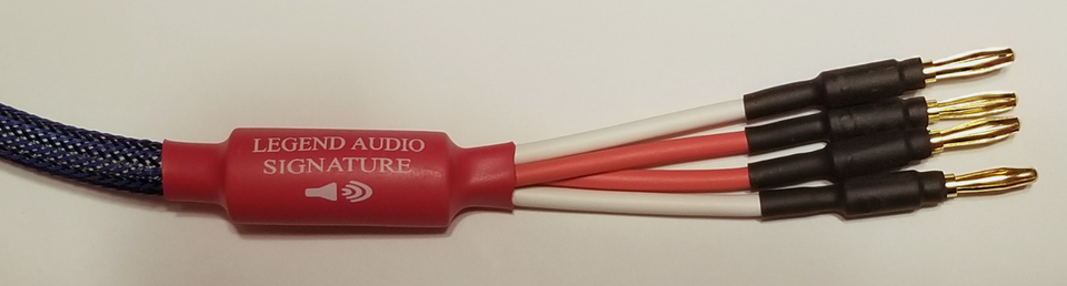 Legend Audio 8ft. Bi-Wire Speaker Cables 9 AWG * SPADES TO banana ...