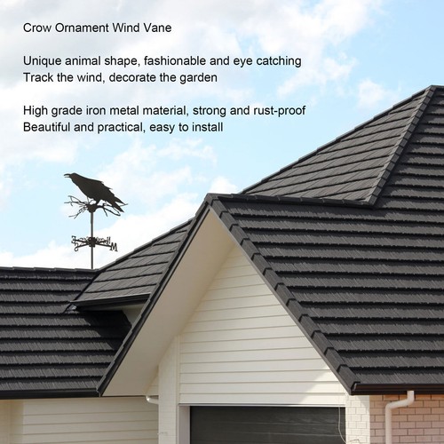 Weathervane Crow Ornament Wind Vane Weathercock Iron Metal Weather Vane ...