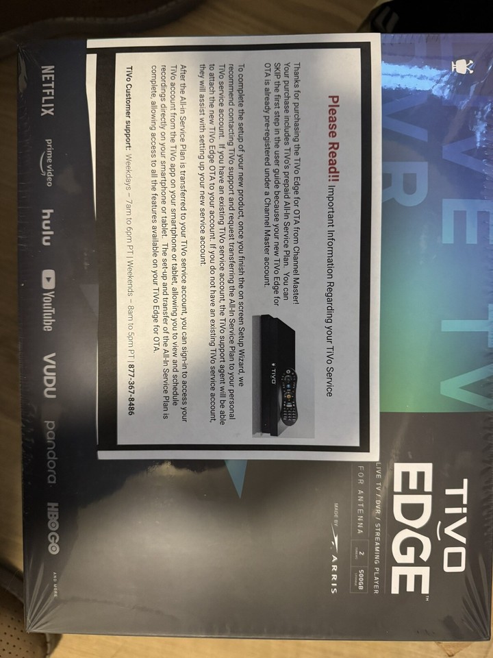 TiVo RD6F50 Edge DVR for Antenna - Lifetime Subscription New ...