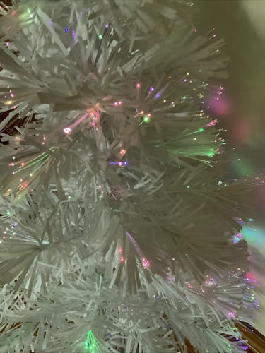 Christmas Tree 32 inch White Fiber Optic Tree Lighted Holiday Time | eBay