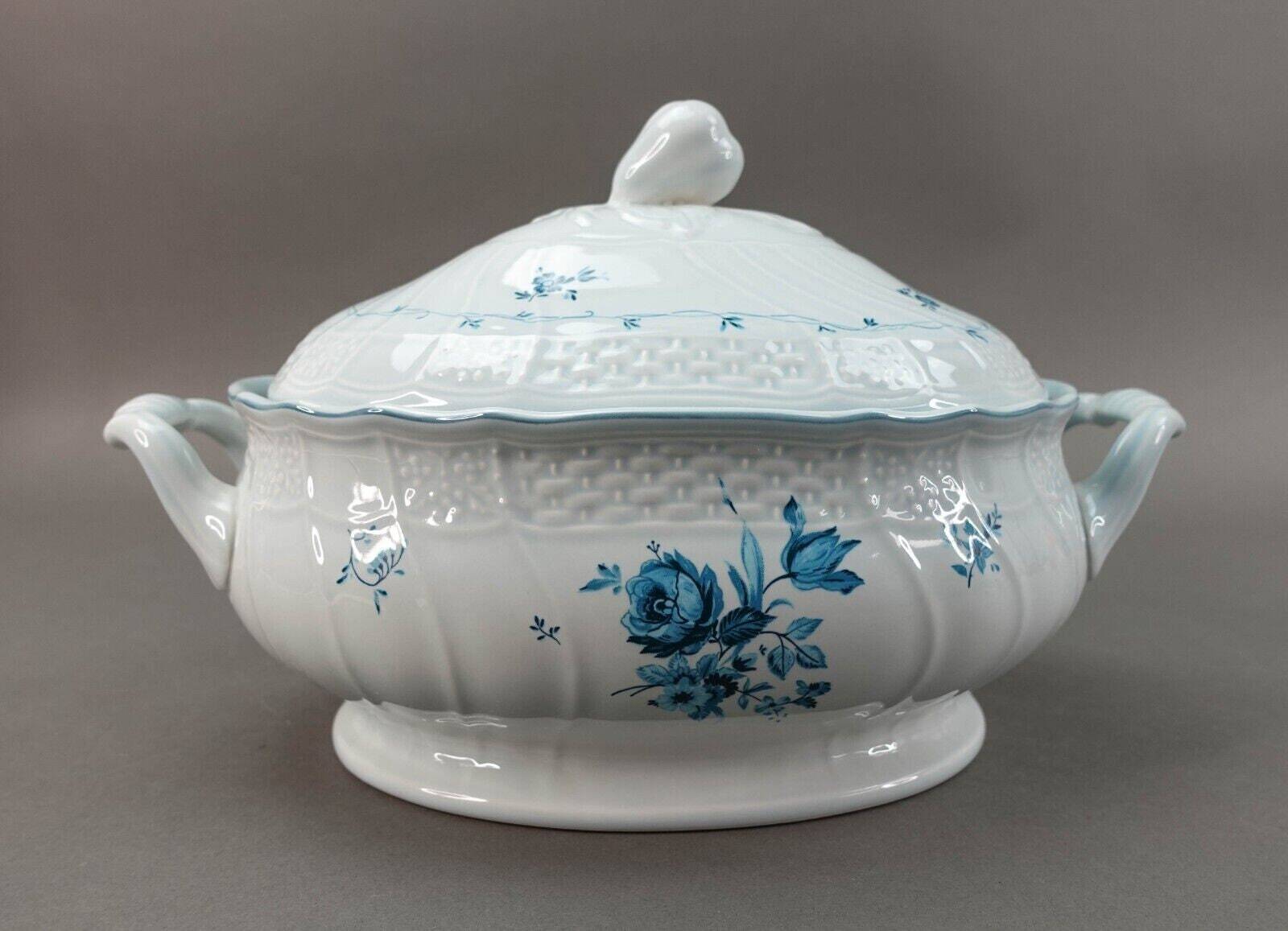 Mikasa Japan Precious Blue Sheffield D2502 Blue Floral Tureen With Lid ...
