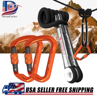30KN Aluminum D Ring Screw Carabiner Locking Hook 27KN Climbing Rescue ...