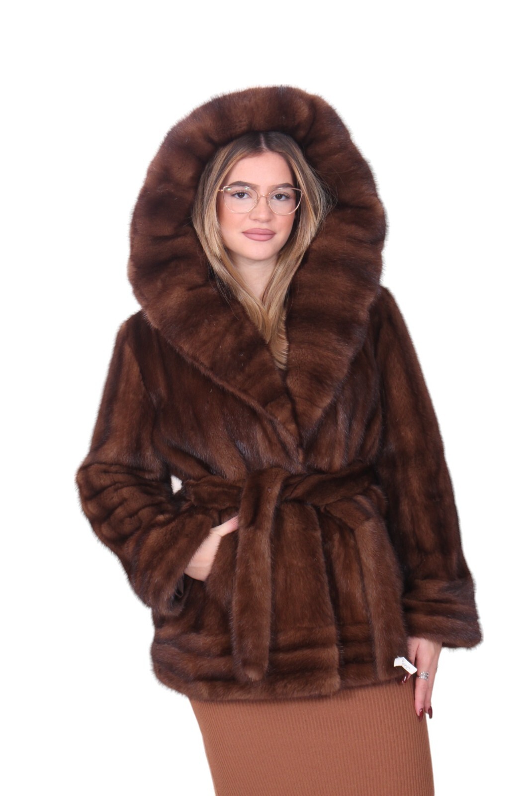 GIACCA PELLICCIA VISONE COAT MINK FUR JACKET NERZ MANTEL hopka FOURRURE ...