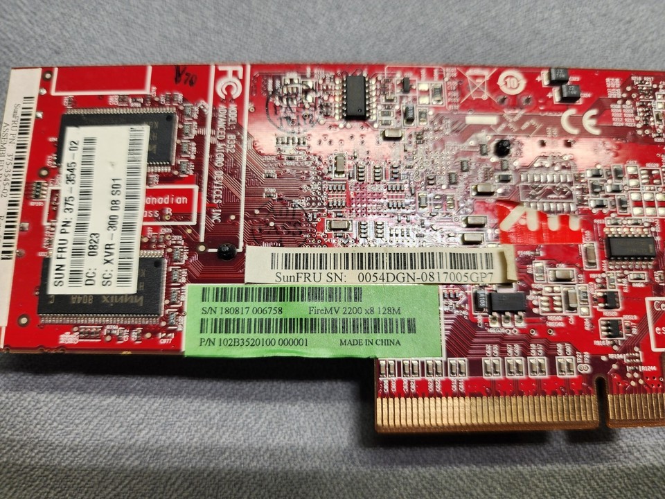 Sun Oracle Ati Firemv 2200 375-3545-02 128MB Graphics Card Low Profile ...