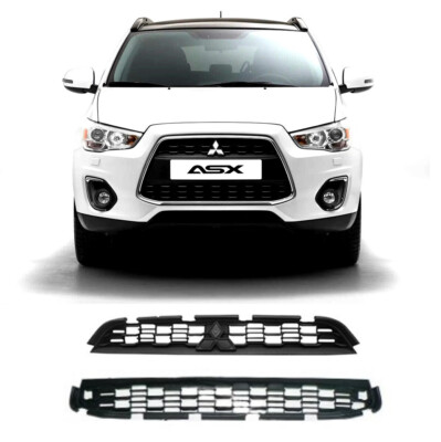 PAIR FRONT BUMPER UPPER+LOWER GRILL 2PCS SET for MITSUBISHI ASX RVR ...