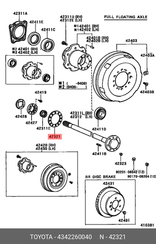 Genuine OE gasket, rear axle shaft, 4342260040 for TOYOTA 43422-60040 ...