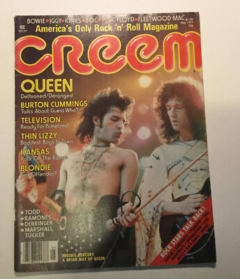 1977, Freddie Mercury (QUEEN), "CREEM" Magazine (No Label) Vintage Rare ...