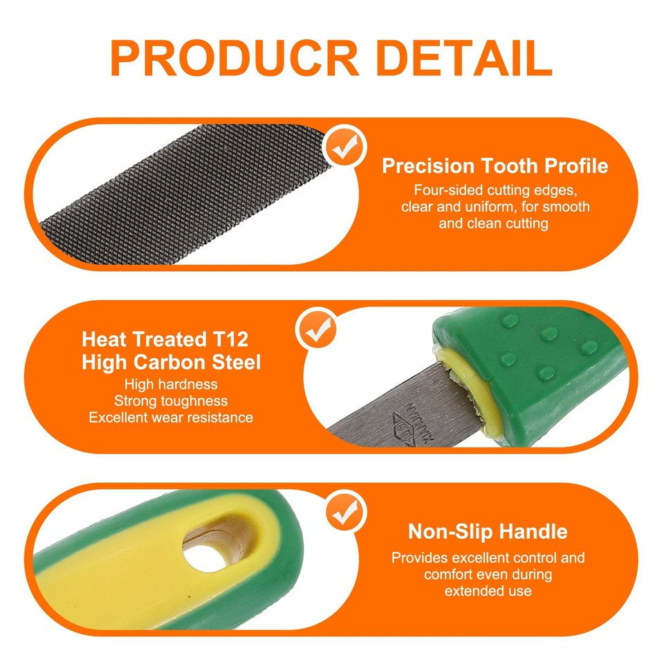 Triangle Coarse Teeth Cut File 8" Double Cut Teeth Plastic Handle | eBay