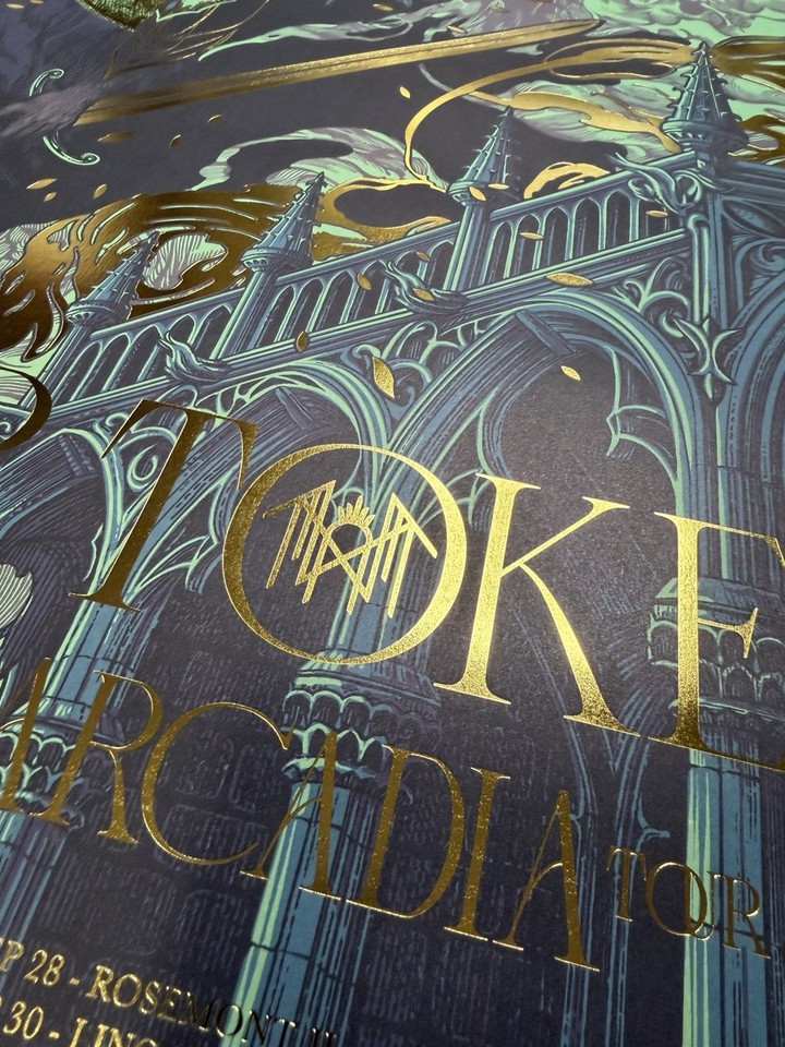 SLEEP TOKEN Even in Arcadia Tour Gold Foil Screen Print 2025 OFFICIAL ...