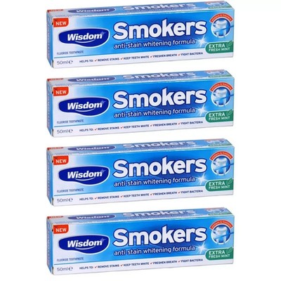Wisdom Smokers Anti-Stain Whitening Toothpaste 4 x 50ml | eBay UK