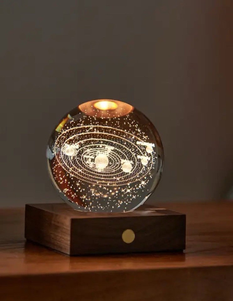Gingko Amber Crystal Light Solar System Light up Globe | eBay