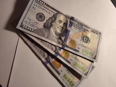 ☆LOT of 3 $100 Hundred Dollar Star Notes 2009 A and 2017A Lightly ...