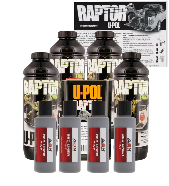 U-POL Raptor Tintable Mesa Gray Bed Liner & Texture, 4 Liters Upol ...
