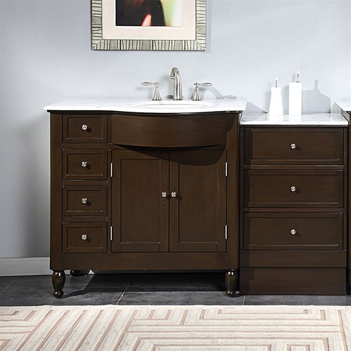 56-inch Bathroom Modular Vanity Single Right Sink + Drawer Bank Cabinet ...