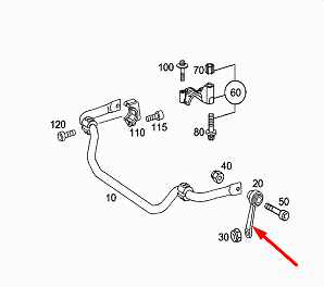 MB E-CLASS W211 Front Sway Bar Stabilizer Left Tie Rod A2113203989 NEW ...
