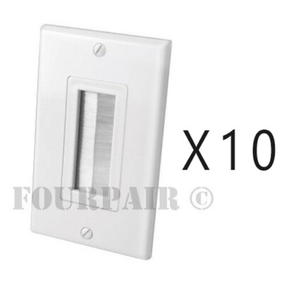10 Pack Brush Bristle Opening Decor Bulk Cable Wire Wall Plate Face ...