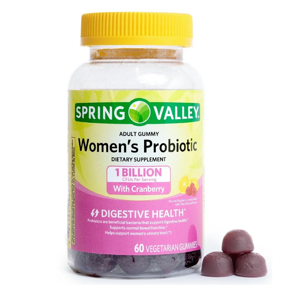 Spring Valley Women's Cranberry Probiotic Supplement Vegetarian Gummies ...