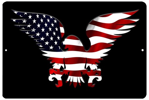 Rogue River Tactical American Eagle USA Flag Tin Sign Wall Decor Man ...