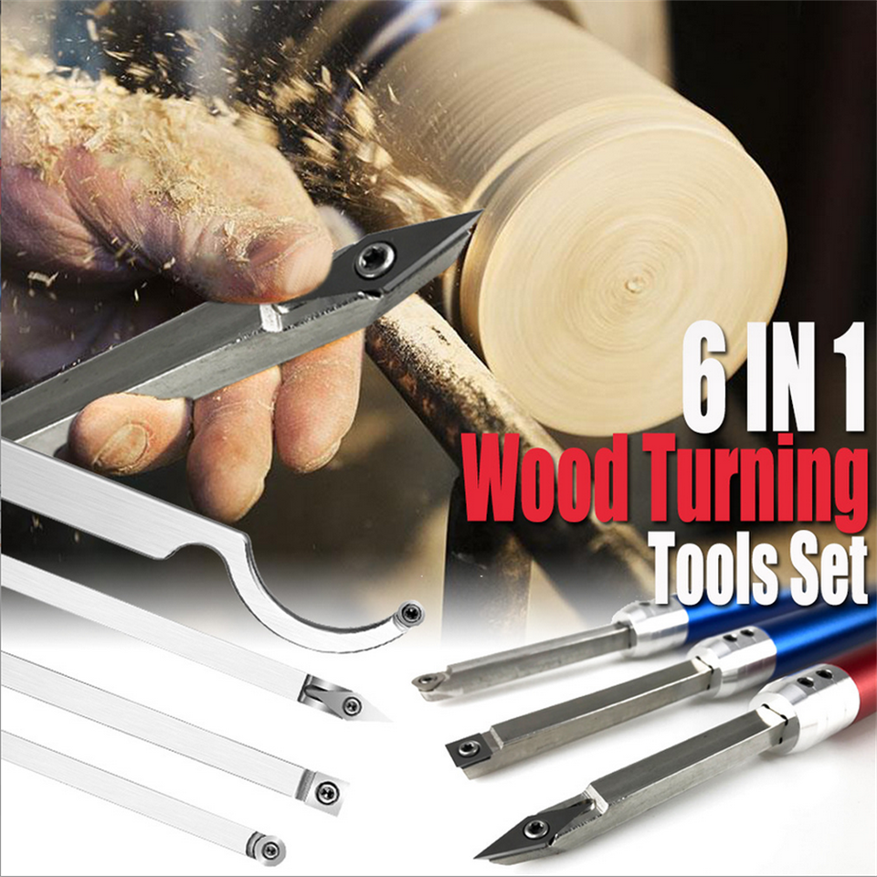 Wood Lathe Turning Tool Kit, Lathe Roughing and Finishing Hollow Tool ...