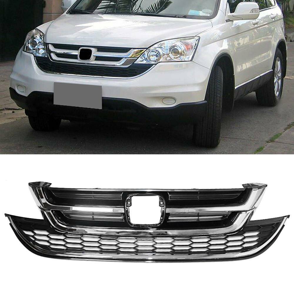 2010-2011 Honda CR-V CRV Fit Upper And Lower Grille Grill Chrome ...