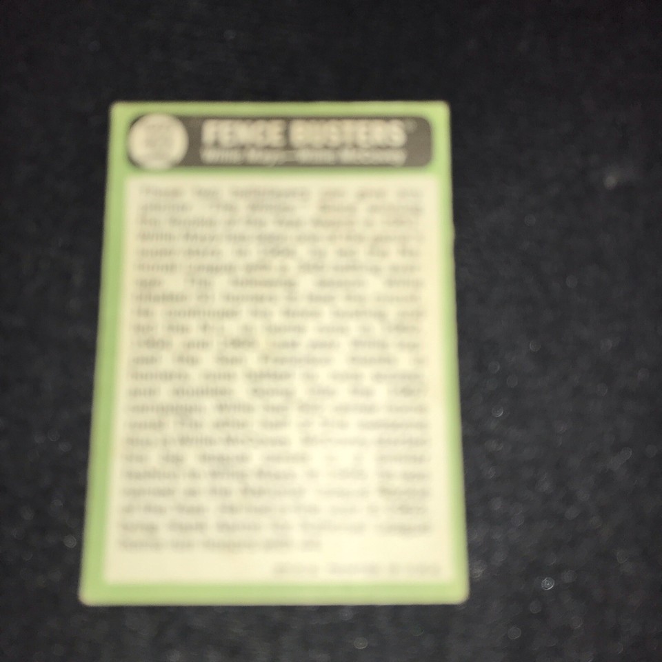 WILLIE MAYS/ WILLIE MCCOVEY 1967 Topps Baseball FENCE BUSTERS CARD# 423 ...