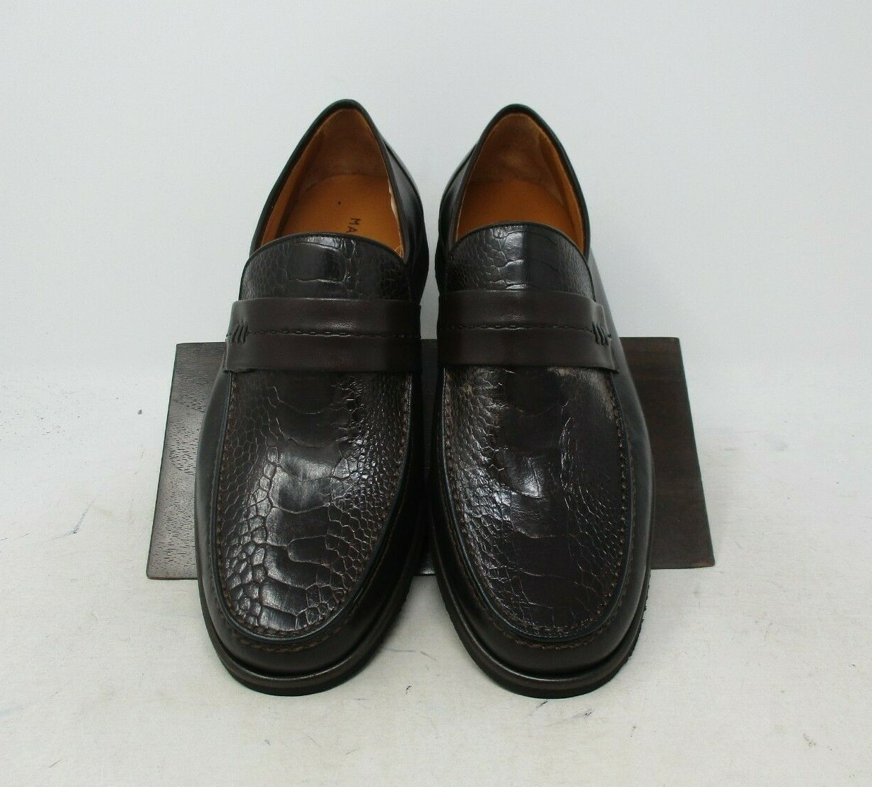 Magnanni Brown Ostrich Loafers size 8 US 1049 | eBay