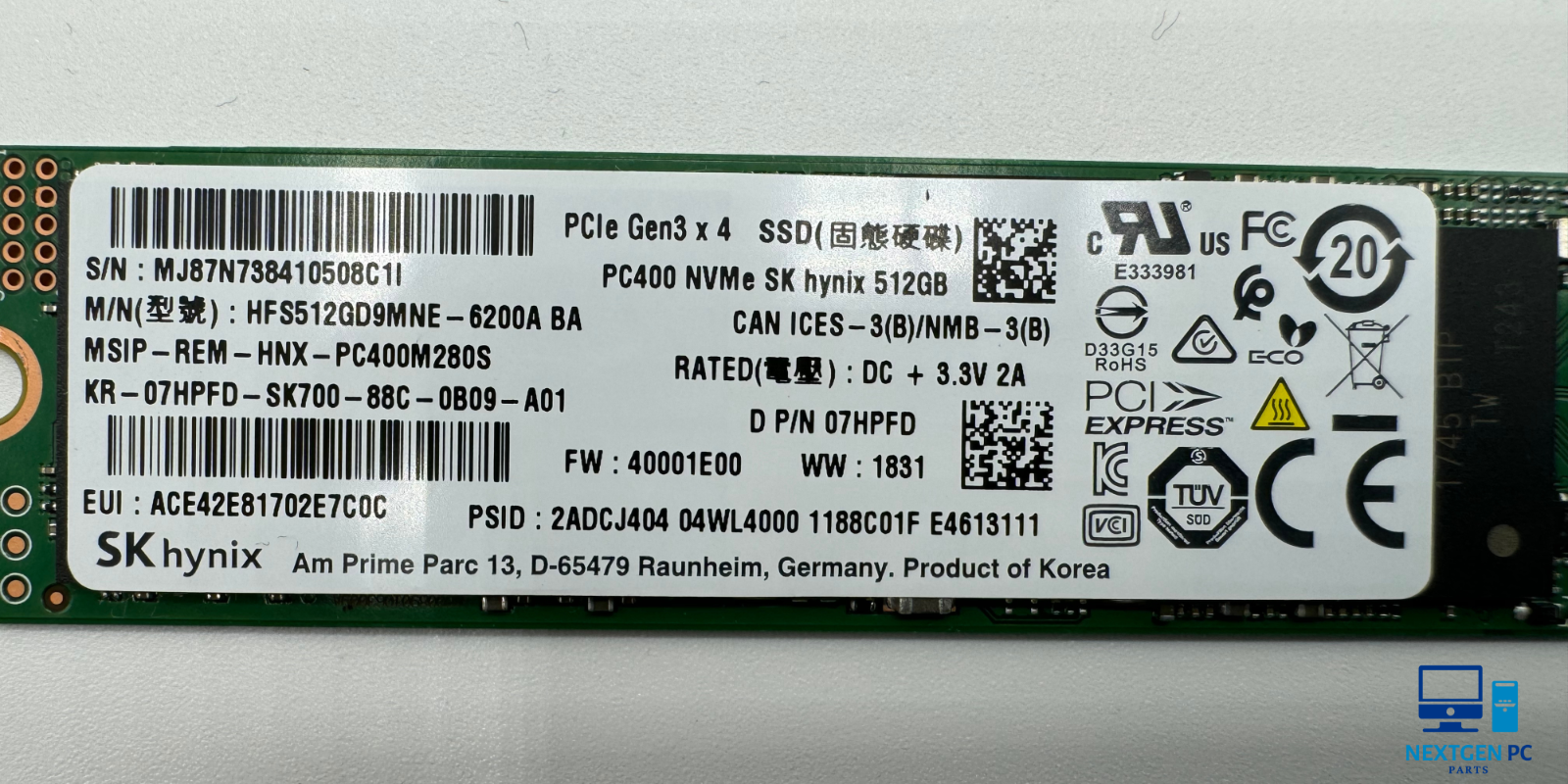 SK Hynix HFS512GD9MNE-6200A - SSD Hard Drive, 512GB, PC400, HIGH ...