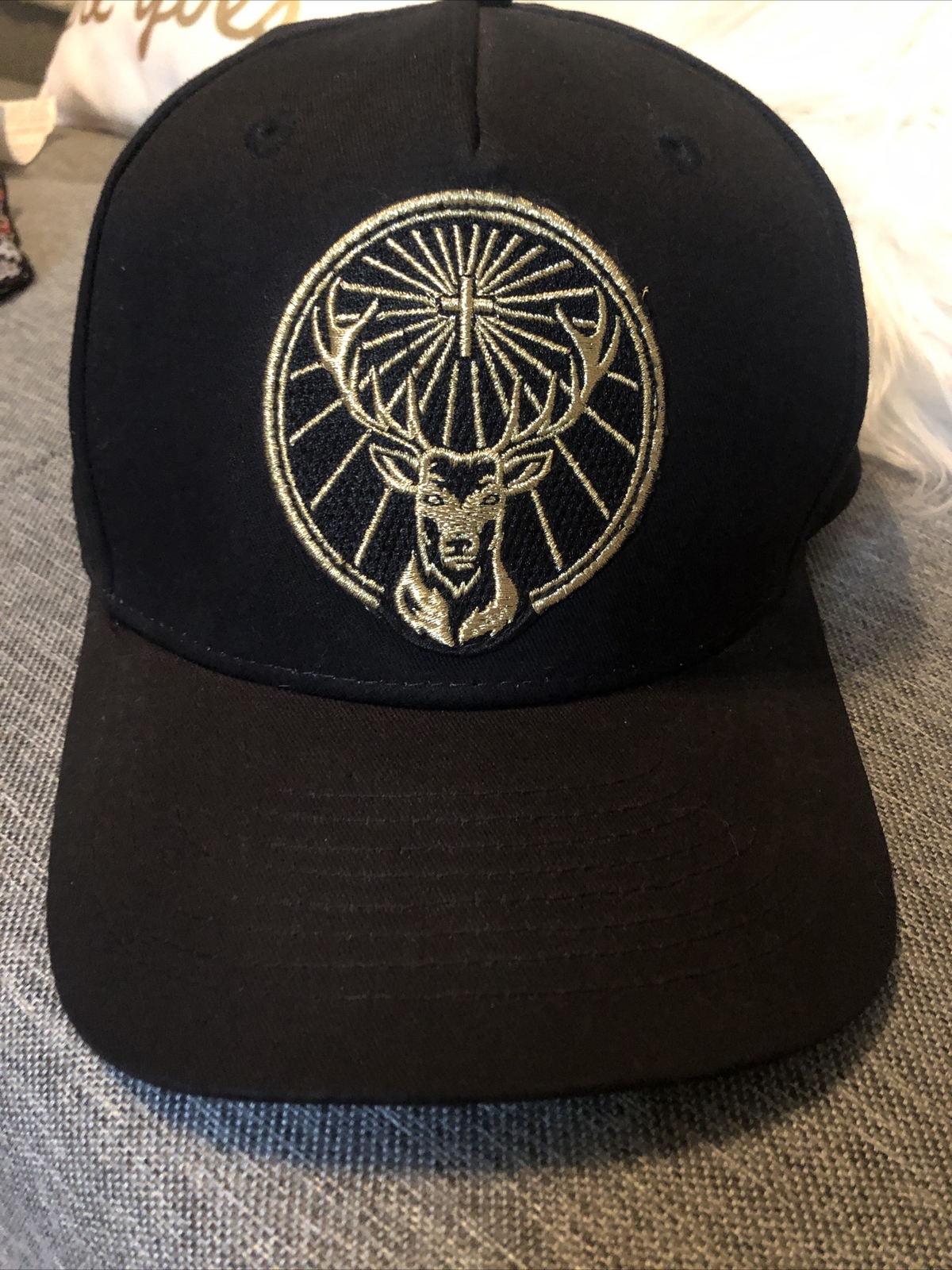 Jagermeister Gold Embroidered Deer Logo Patch Baseball Snapback Black ...