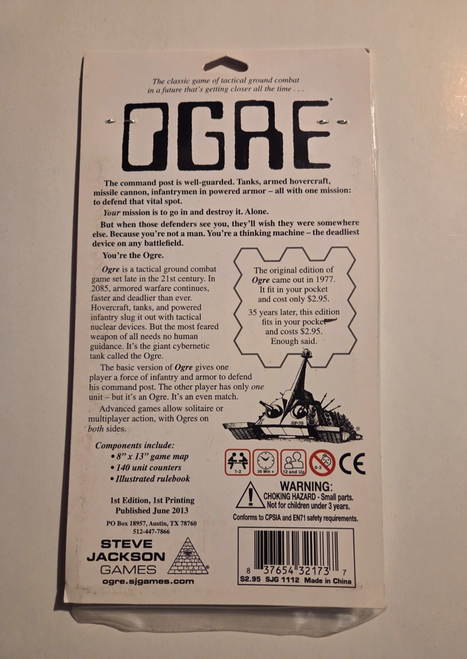 Ogre Pocket Edition Steve Jackson Games! Sealed!! Free Shipping!!! | eBay