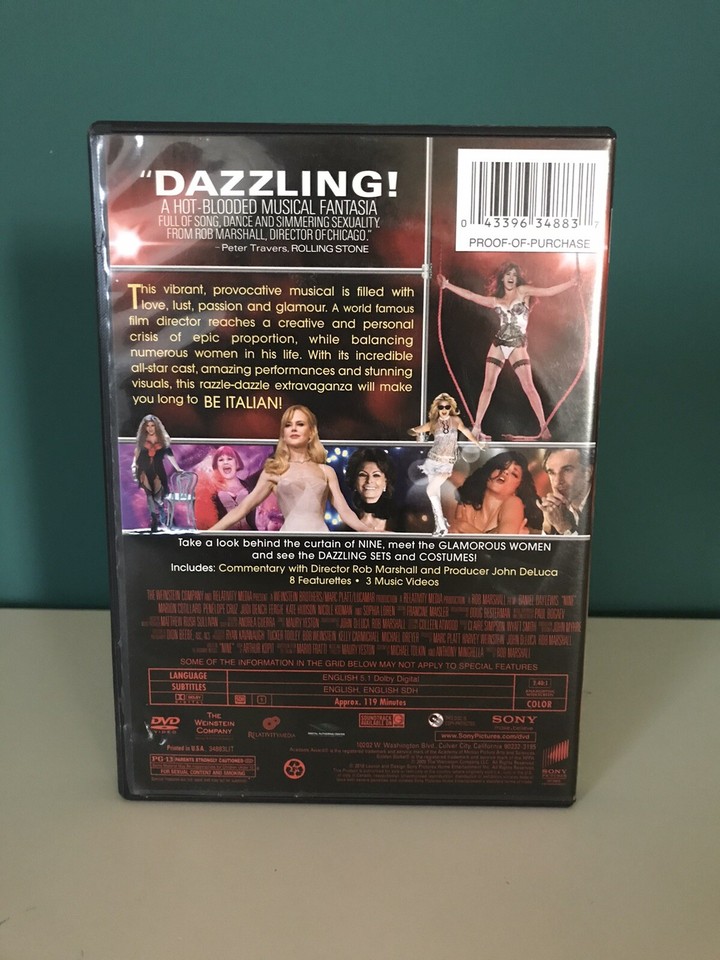 Nine (DVD, 2010 Musical) Daniel Day Lewis, Penelope Cruz 43396348837| eBay