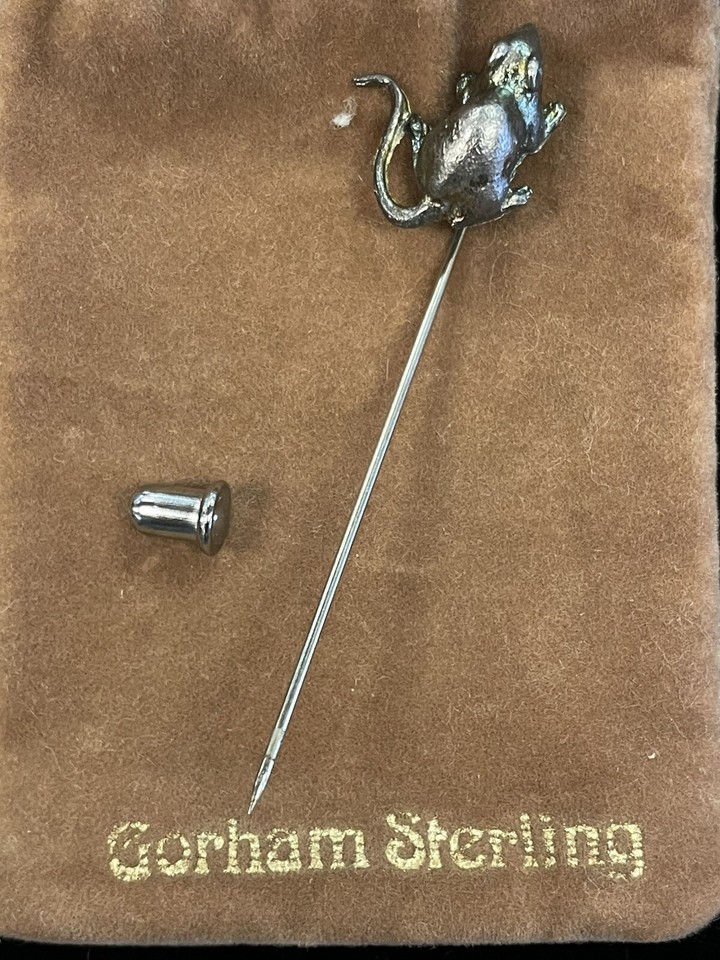 Gorham Sterling Silver Mouse Stick Pin with Original Pouch | eBay