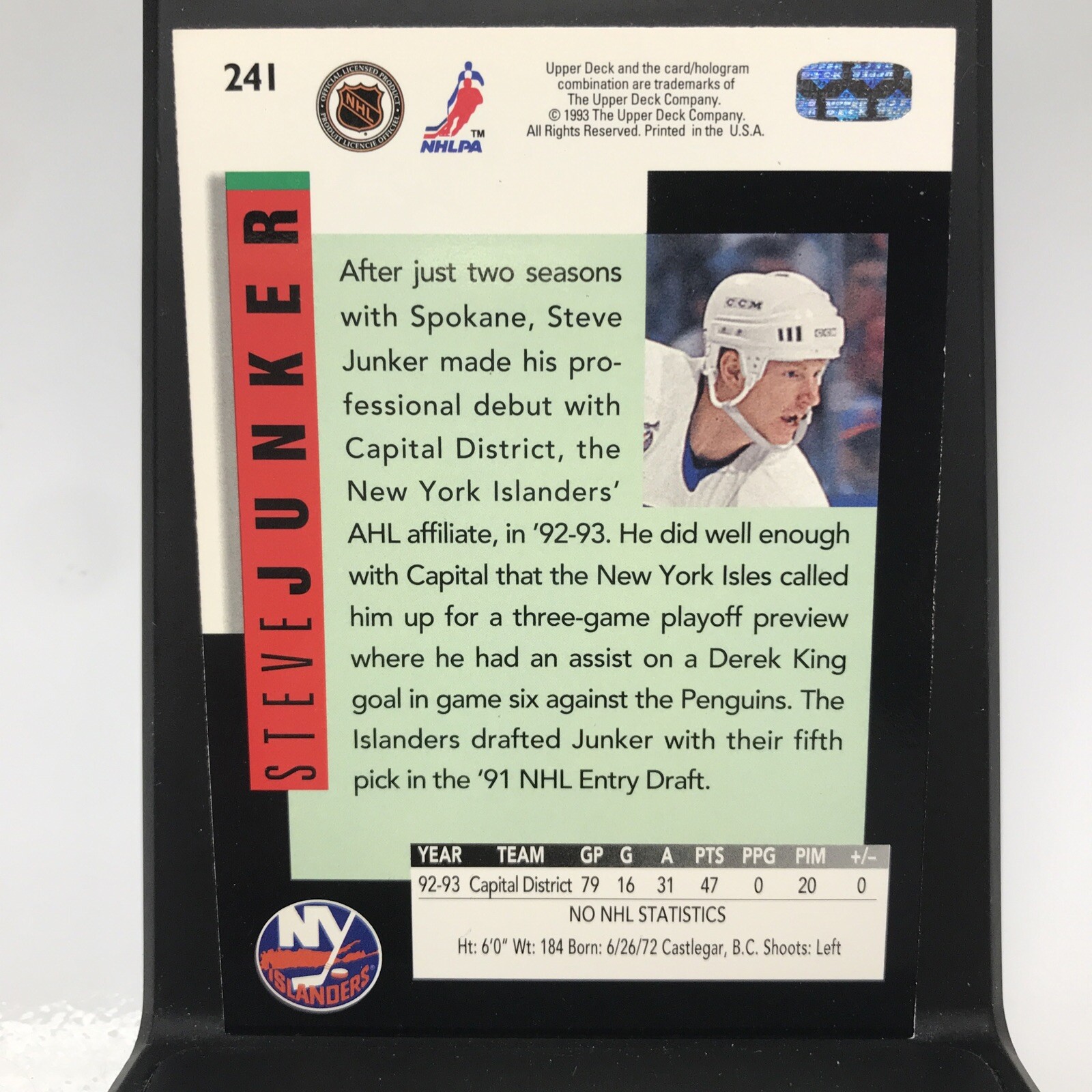 1993-94 Upper Deck - #241 Steve Junker (RC) for sale online | eBay