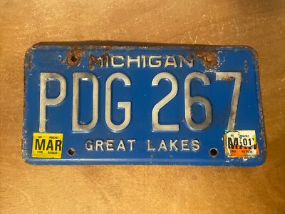 2007 Michigan License Plate Great Lakes Blue # PDG 267 | eBay