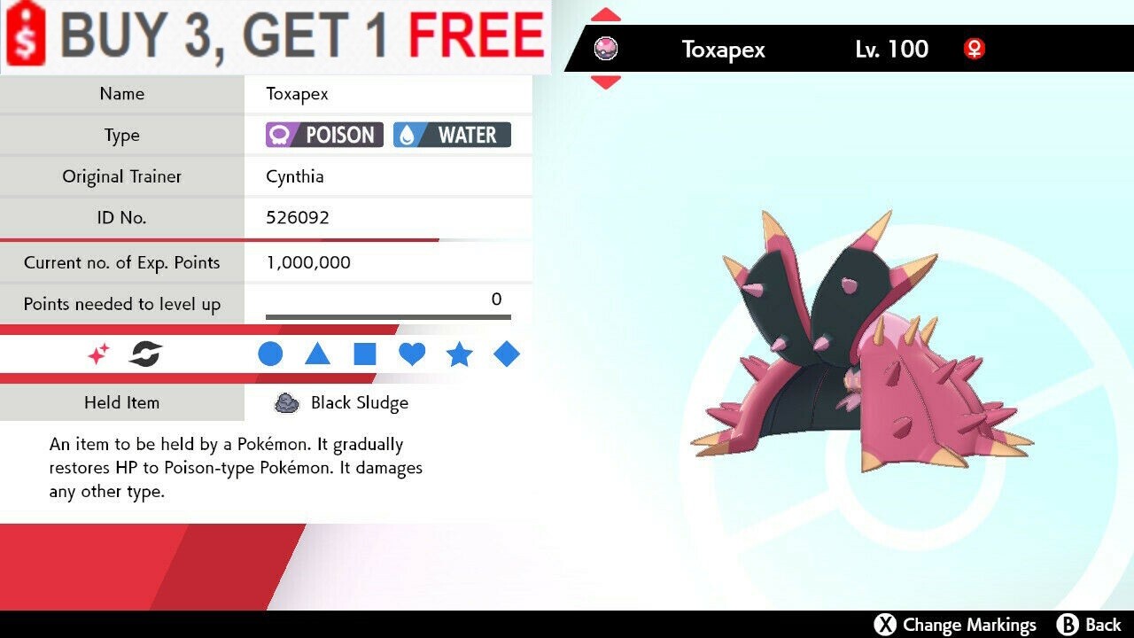 Shiny Toxapex 6 IV Pokemon Sword and Shield 🚀Fast Delivery🚀 | eBay