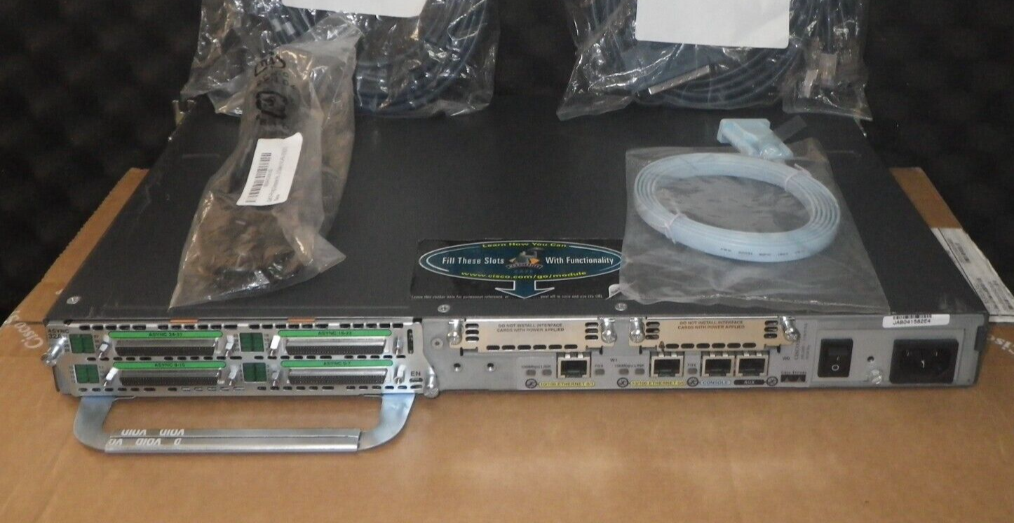 Cisco 2651XM Router 32F/128D NM-32A Terminal Server 2511 12.4 CCNA 1-YR ...