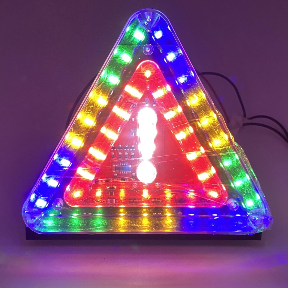 RGB LED Safety Warning Triangle Strobe Flashing Blink Brake Triangle ...