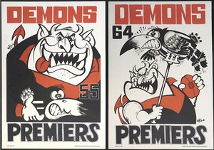 1955 & 1964 Melbourne Demons Limited Edition Weg Posters Premiership ...