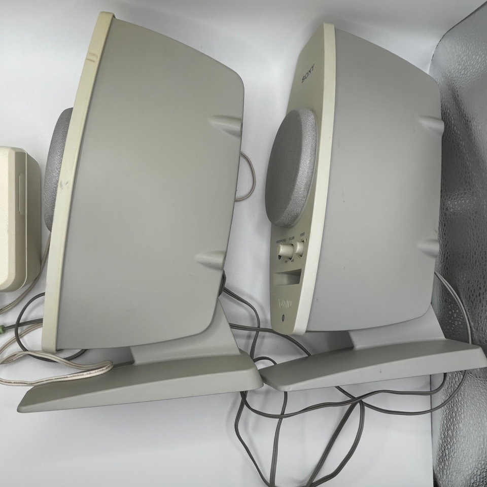 Sony Vaio Computer Desktop Wired Left & Right Speakers PCVA-SP4 With A ...