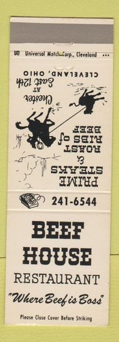 Matchbook Cover - Beef House Restaurant Cleveland OH | eBay