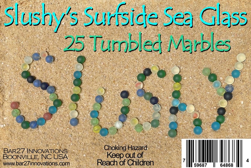 Slushy's Surfside Sea Glass Tumbled Marbles 25 Pack cat eye solid slag ...