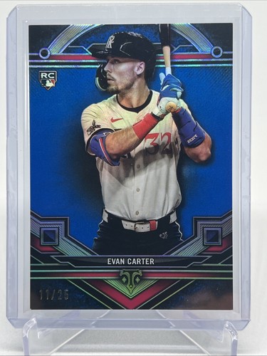 2024 Topps Triple Threads Evan Carter RC Blue /25 Rangers | eBay