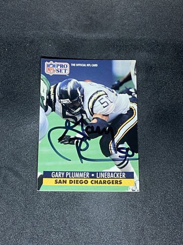 Gary Plummer 1991 Pro Set #642 San Diego Chargers Auto Autographed ...